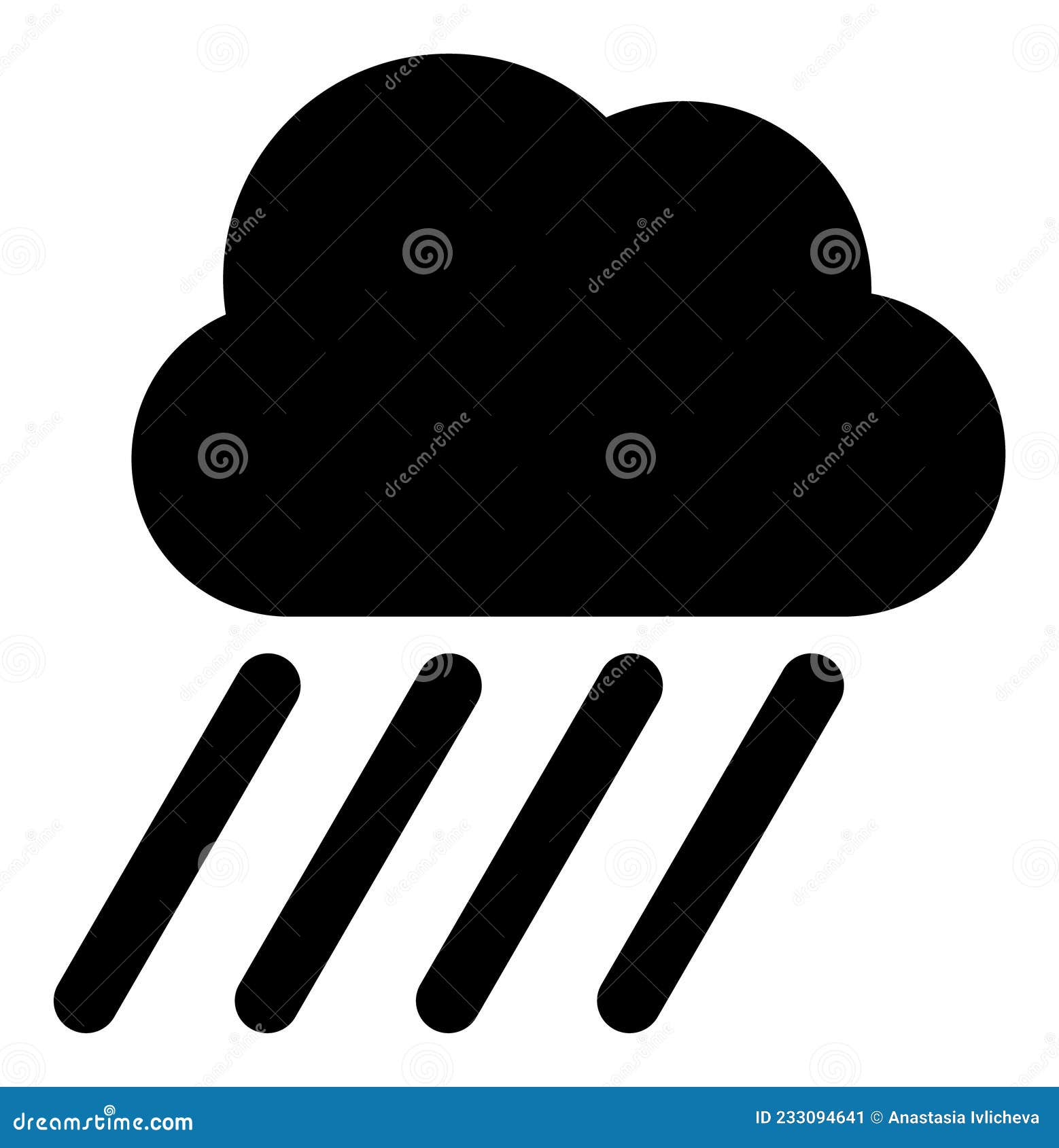Rain Cloud - Raster Icon Illustration Stock Illustration - Illustration ...