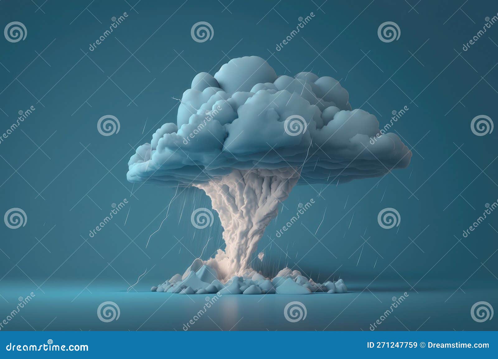 Rain Cloud with Thunder on Pastel Blue Background. Creative Idea ...