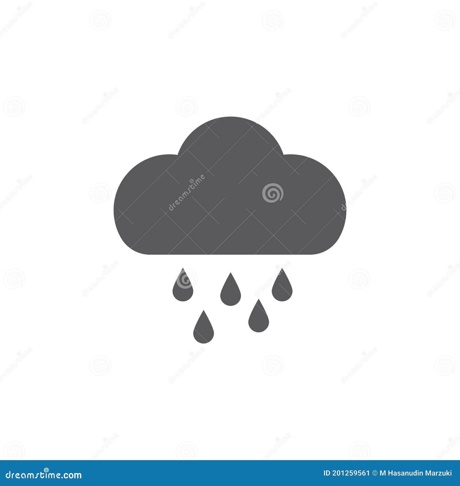 Rain cloud vector stock vector. Illustration of flat - 201259561