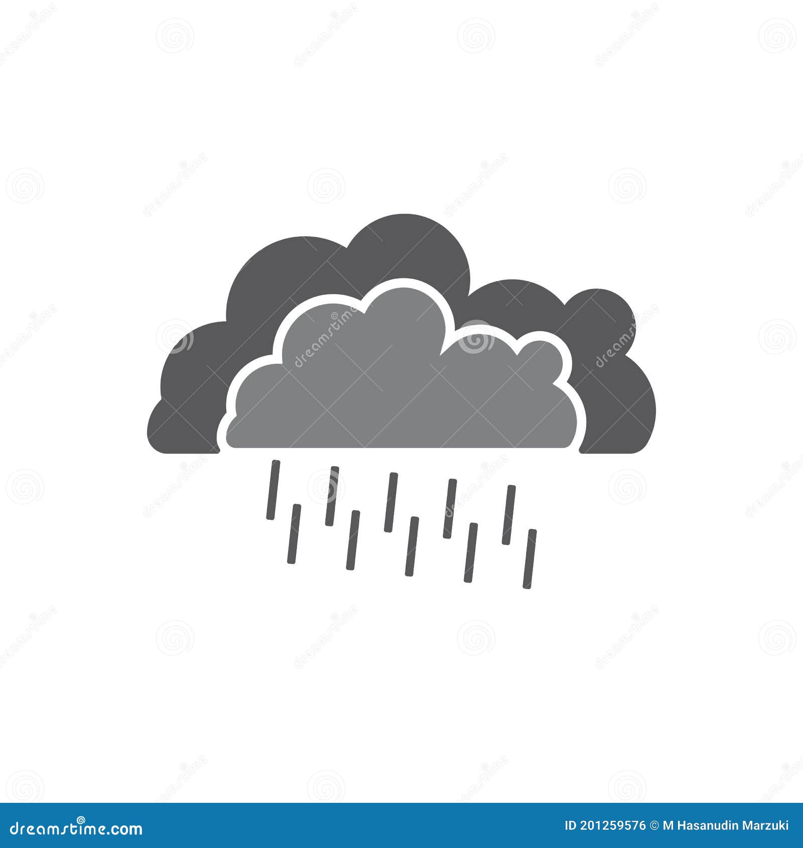 Rain cloud vector stock vector. Illustration of white - 201259576
