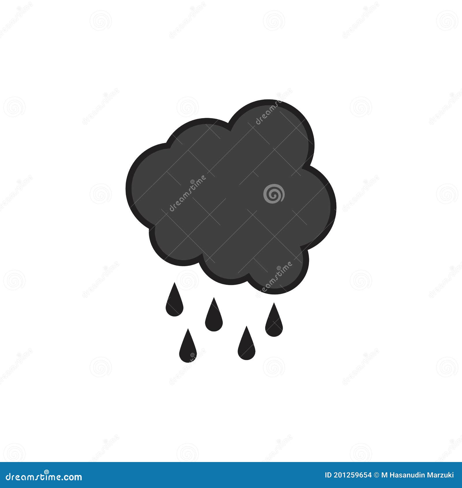 Rain cloud vector stock vector. Illustration of icon - 201259654