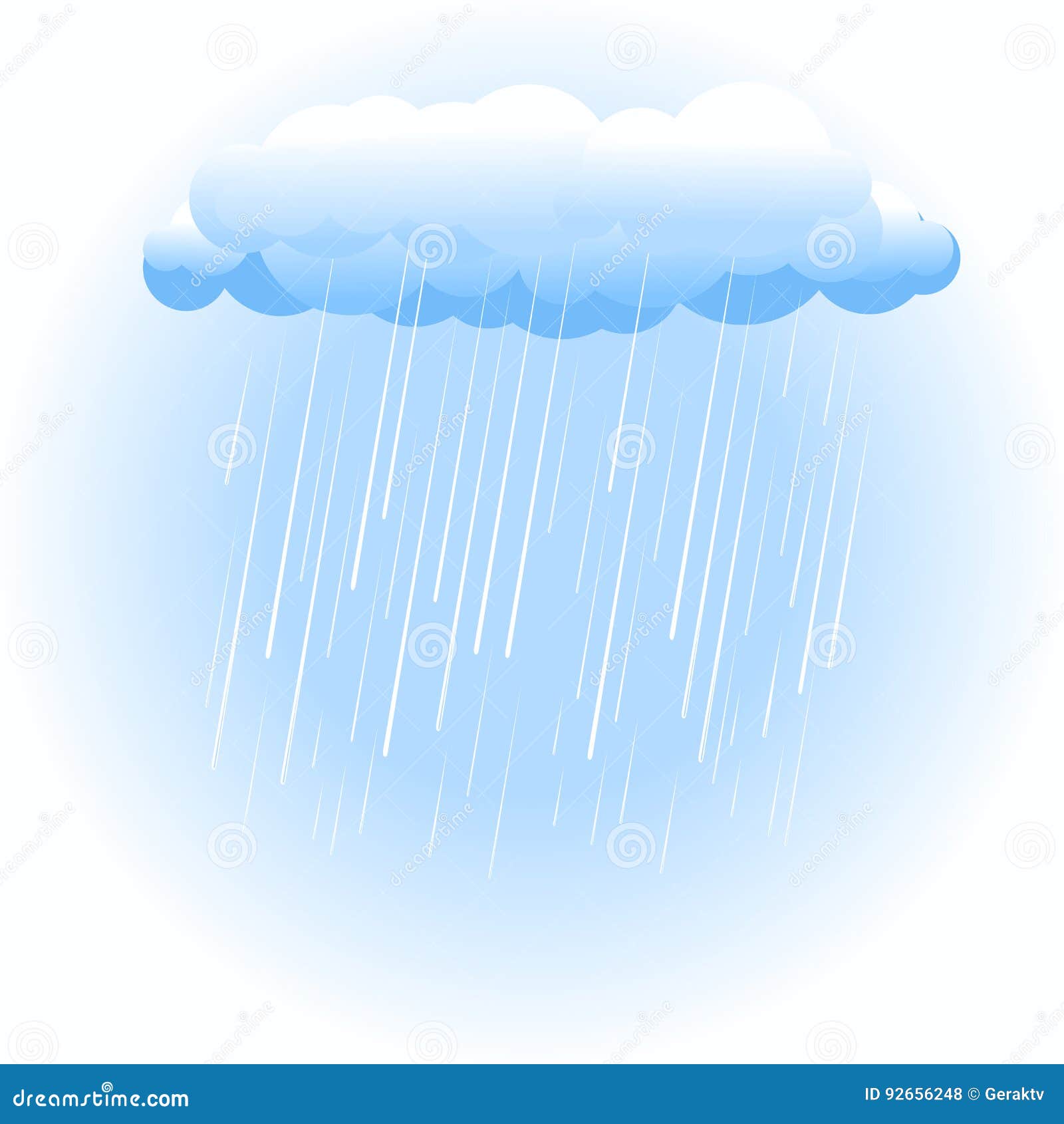 Rain cloud on white stock vector. Illustration of raindrops - 92656248