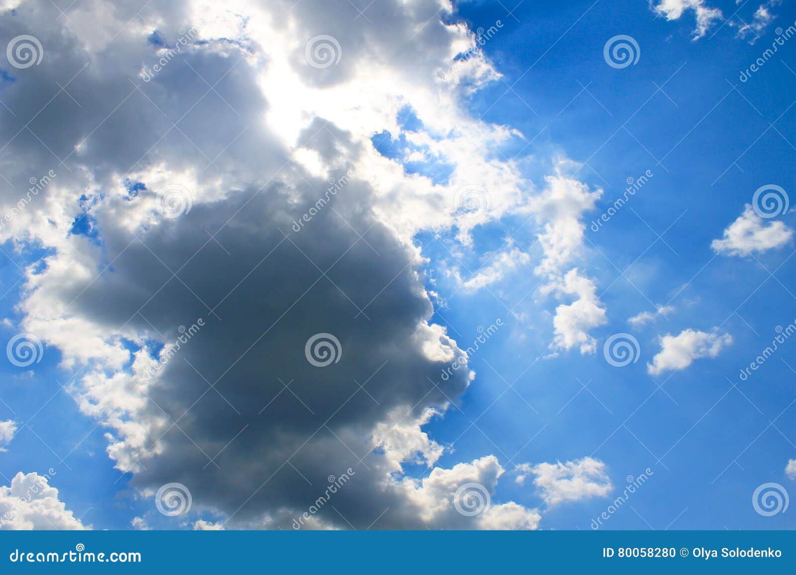 Rain clouds in blue sky stock photo. Image of natural - 80058280