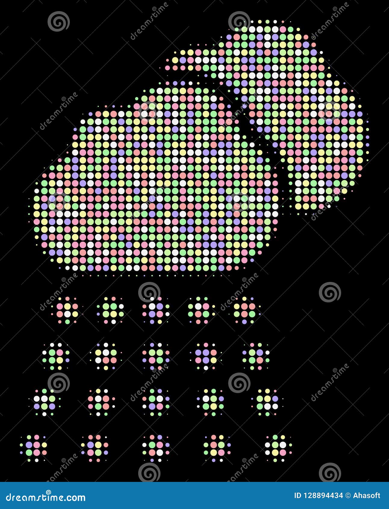 Rain Clouds Halftone Mosaic of Dots Stock Vector - Illustration of ...