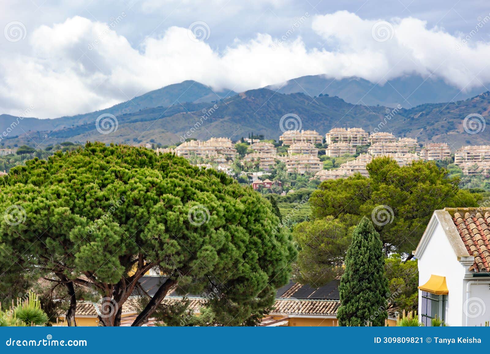 Rain Clouds on the Pyrenees Mountains and a Beautiful Landscape with ...