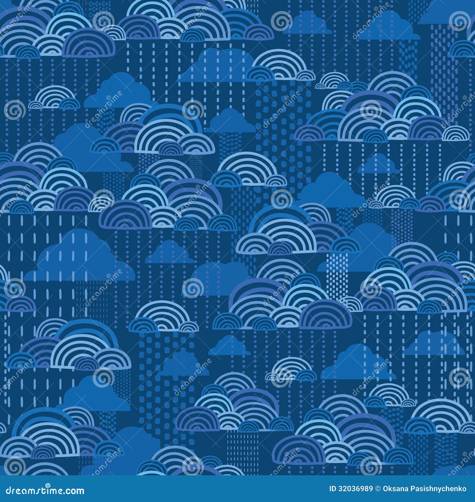 Rain Clouds Seamless Pattern Background Stock Vector - Illustration of ...