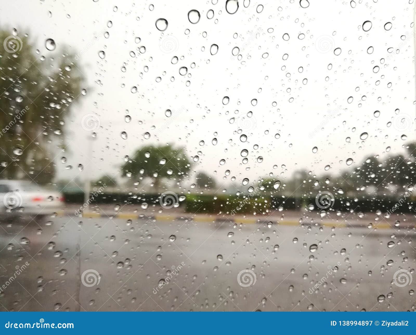 Rain Clouds Wet Glass Tree Side View Stock Image - Image of clouds ...