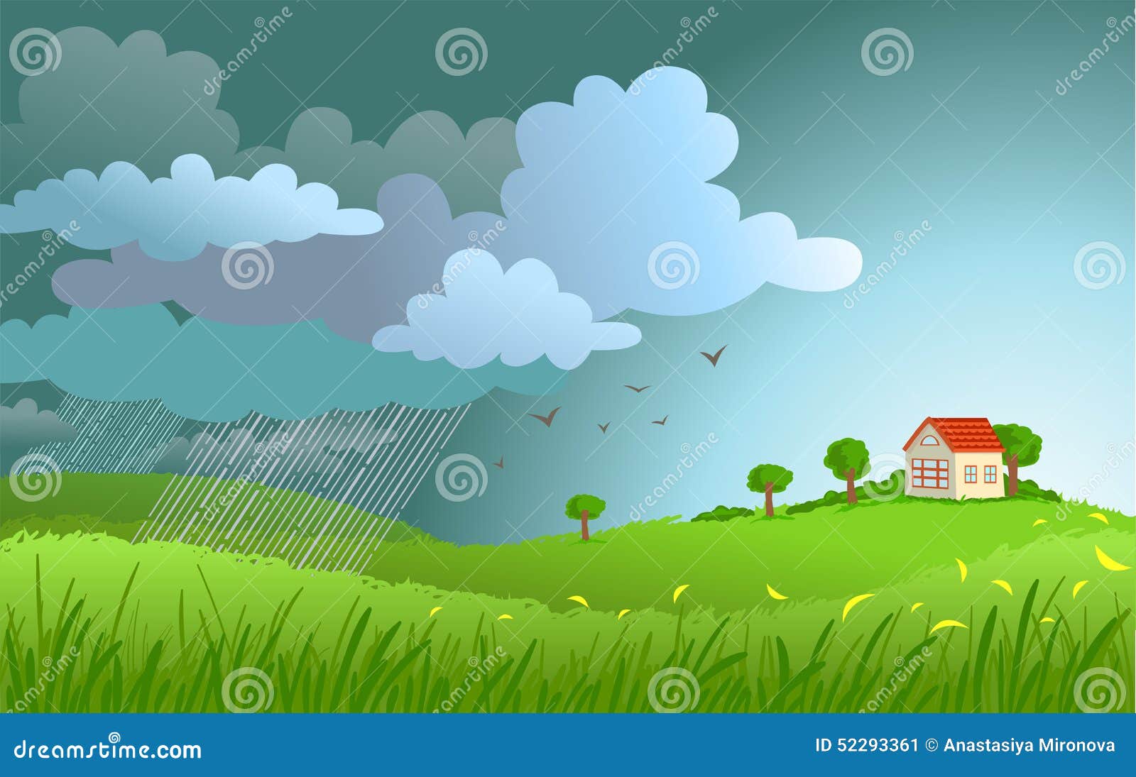 Rain is coming stock vector. Illustration of dramatic - 52293361