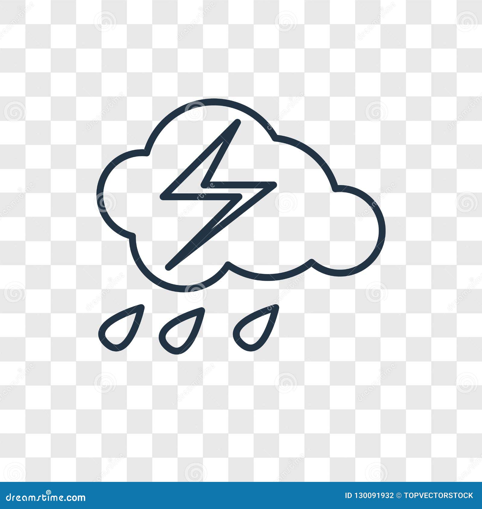 Rain Concept Vector Linear Icon Isolated on Transparent Background ...