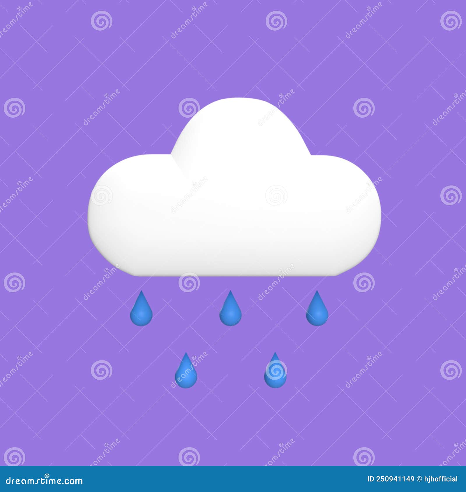 Rain 3d Icon Model Cartoon Style Concept. Render Illustration Stock ...