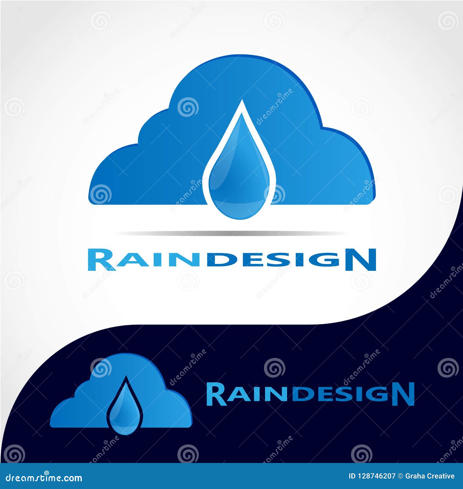 RAIN DESIGN LOGO stock illustration. Illustration of cloud - 128746207
