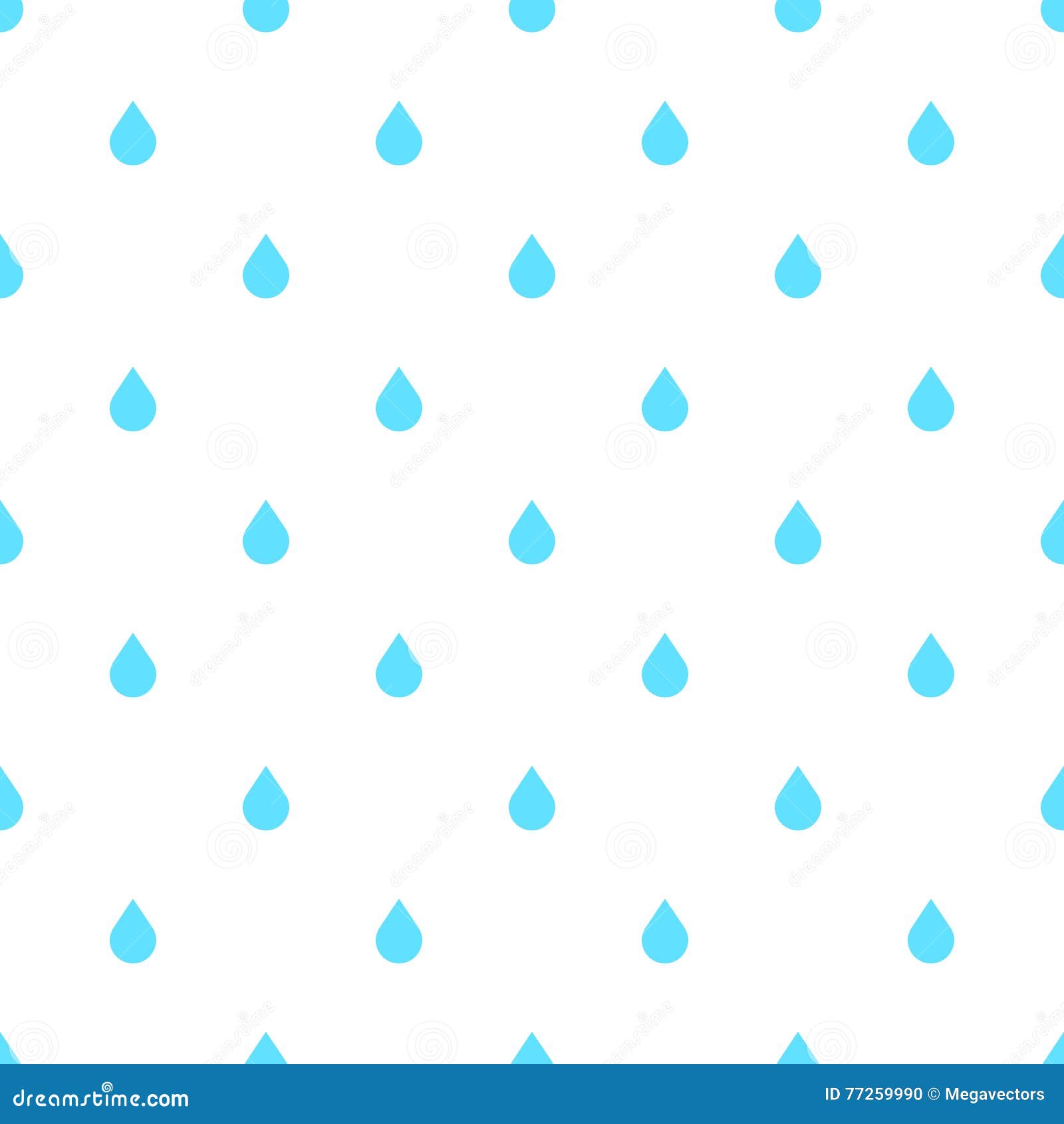 Rain Doodle Flat Pattern Seamless, on White Background. Stock Vector ...
