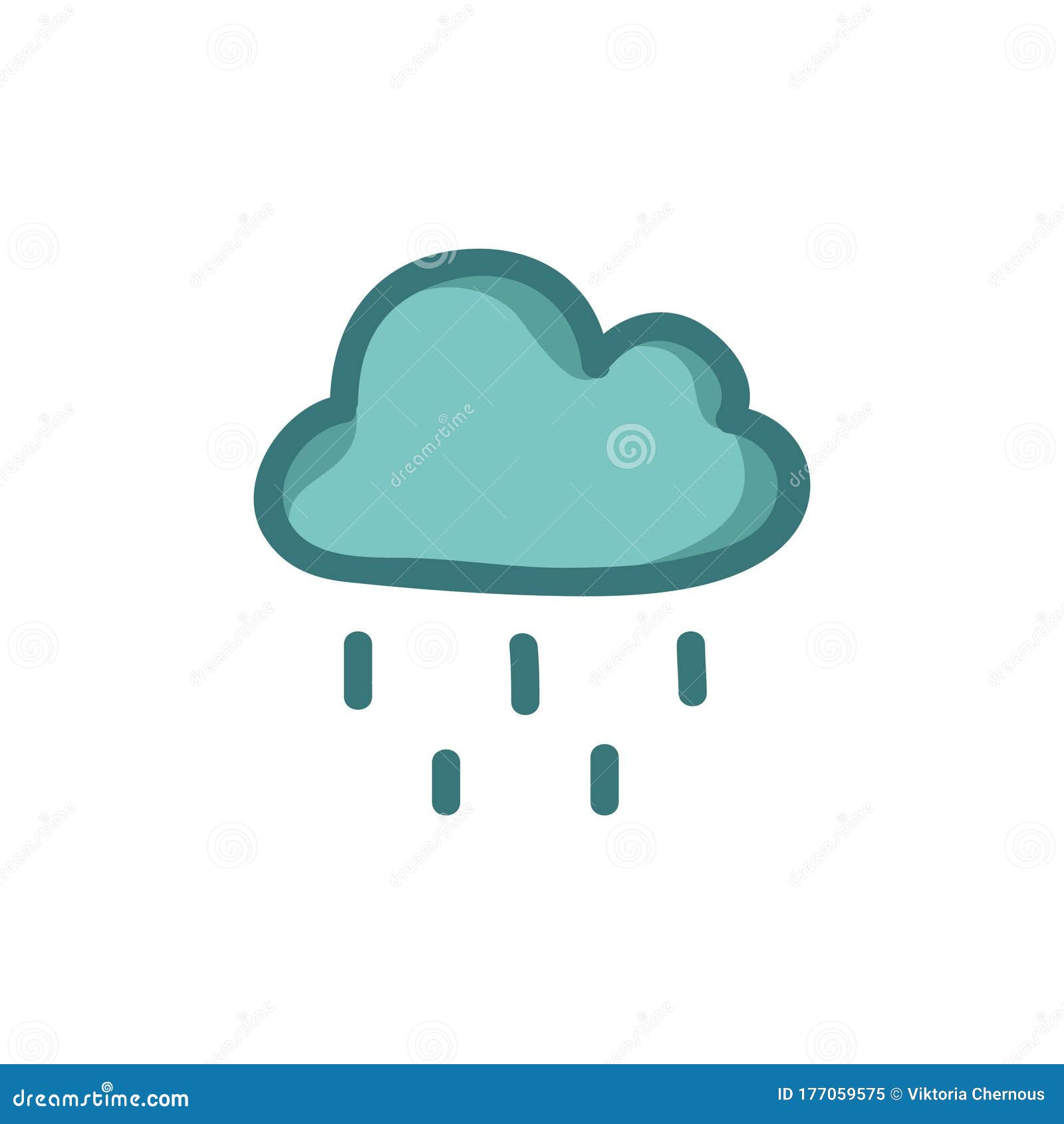 Rain Doodle Icon, Vector Illustration Stock Illustration - Illustration ...