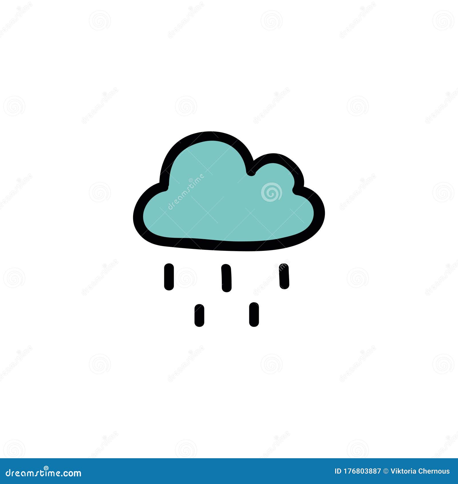 Rain Doodle Icon, Vector Illustration Stock Illustration - Illustration ...