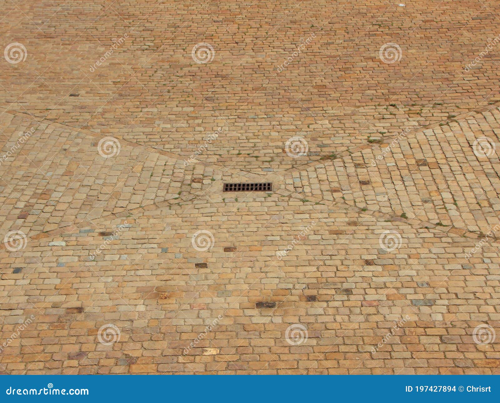 Rain Drain Metal Grid in Center of Square Stock Photo - Image of ...