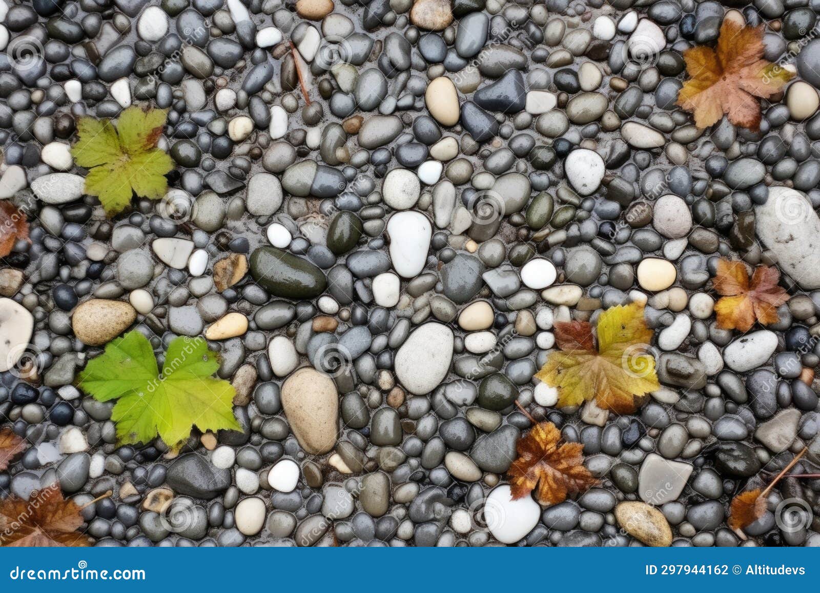 Rain-drenched Pebbles in a Garden Stock Photo - Image of setting ...
