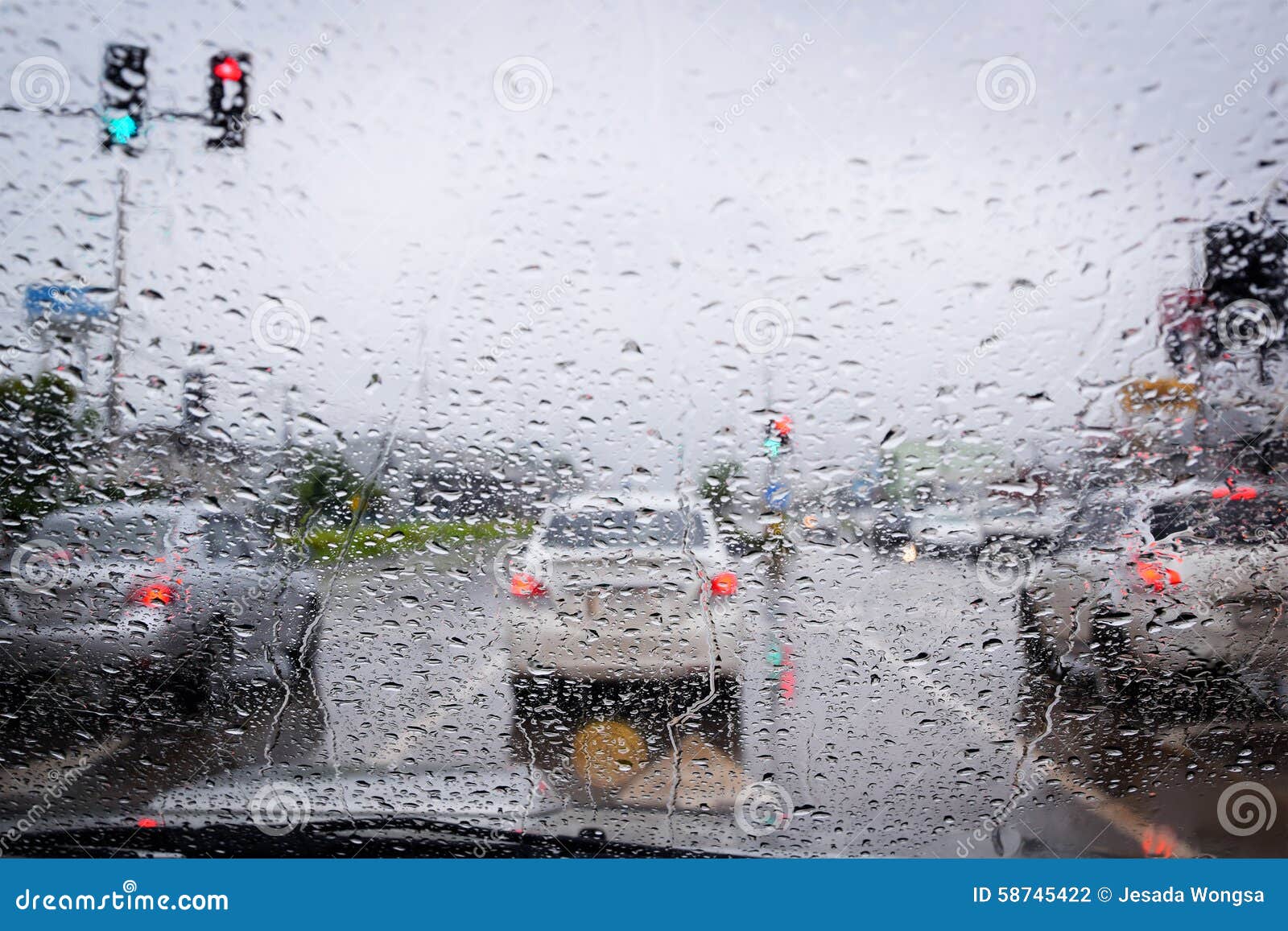 Rain Drop on Car Grass with Motion Blur Effect ,concept for Drive on ...