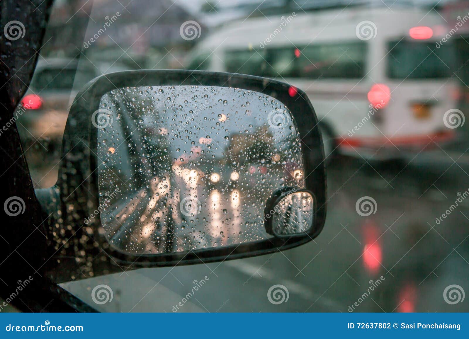 Rain Drop on Car Window in Rainy Day in Dark Tone Stock Photo - Image ...