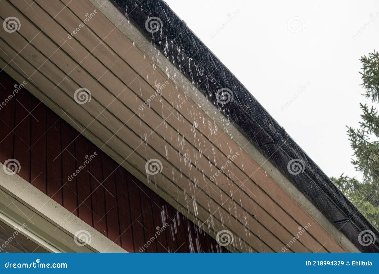 Rain Drop Down on Eaves in Rainy Day Stock Image - Image of fresh ...