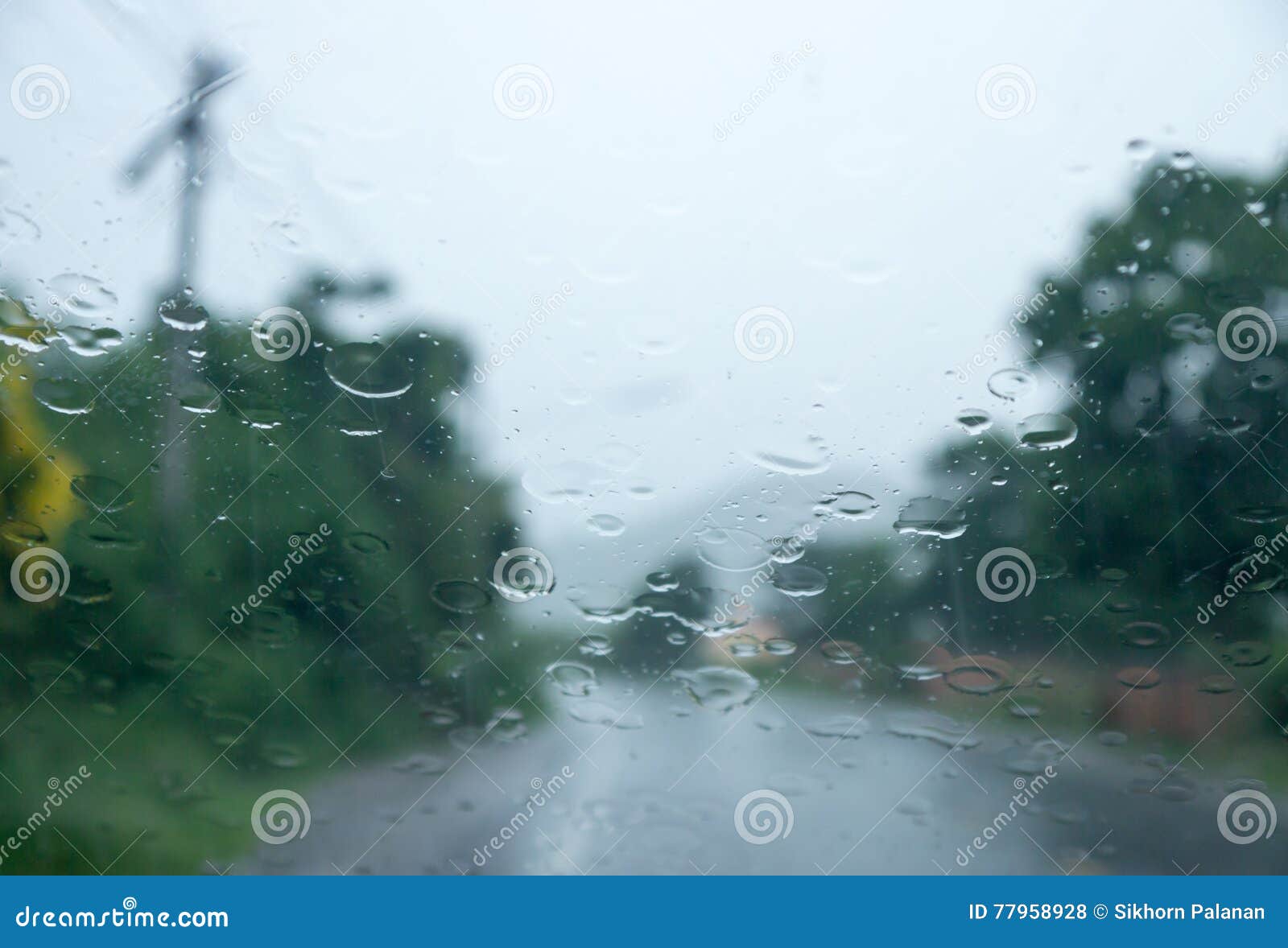 Rain Drop on Front Auto Glass Stock Photo - Image of rain, abstract ...
