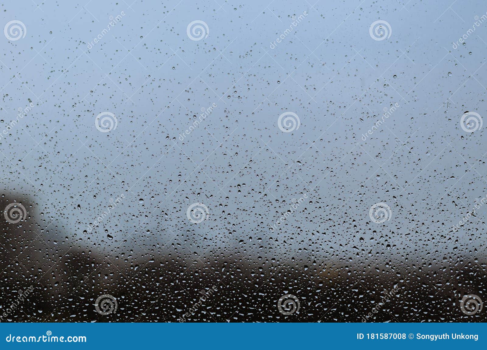 Rain Drop on Glass Window in Monsoon Season. Stock Photo - Image of ...