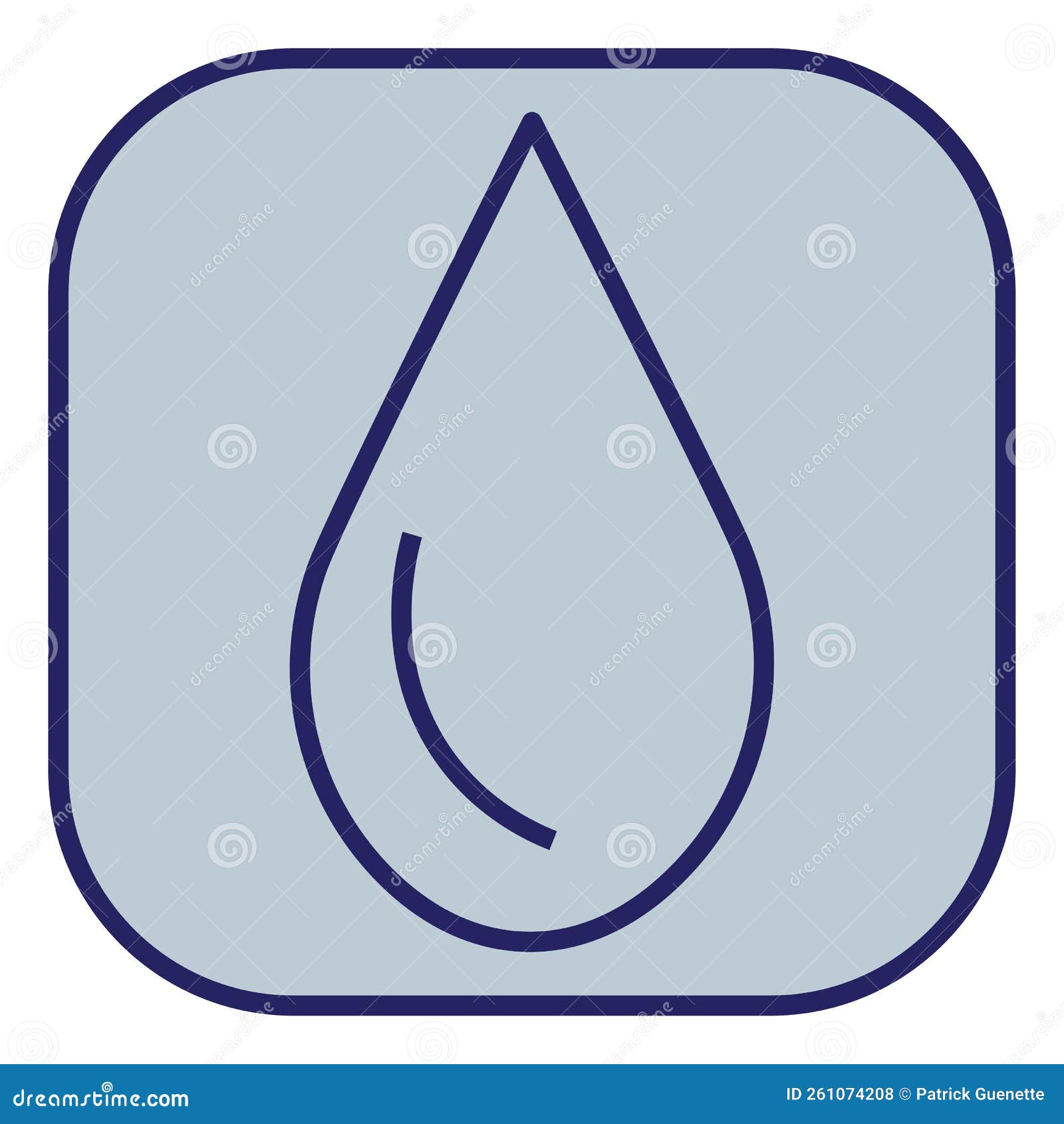 Rain drop, icon stock vector. Illustration of liquid - 261074208