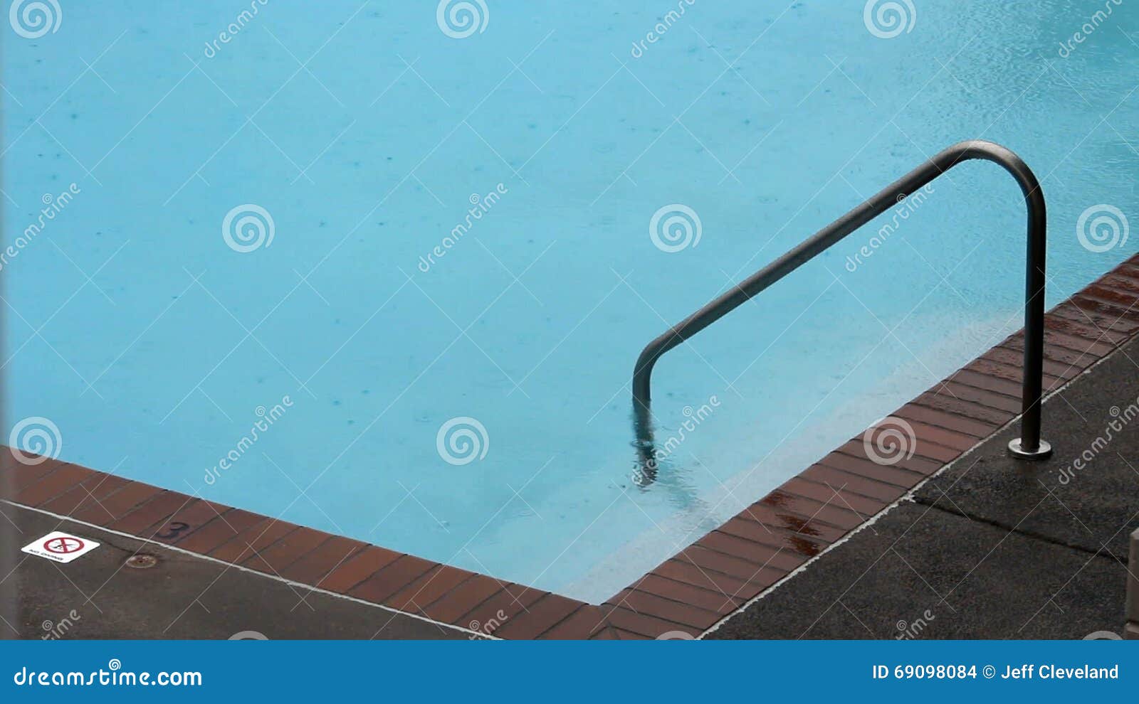Rain Drop Splashing in Outdoor Swimming Pool Stock Footage - Video of ...