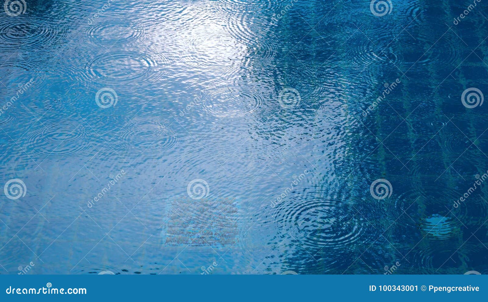 Rain Drop on the Surface of Swiming Pool. Stock Image - Image of liquid ...