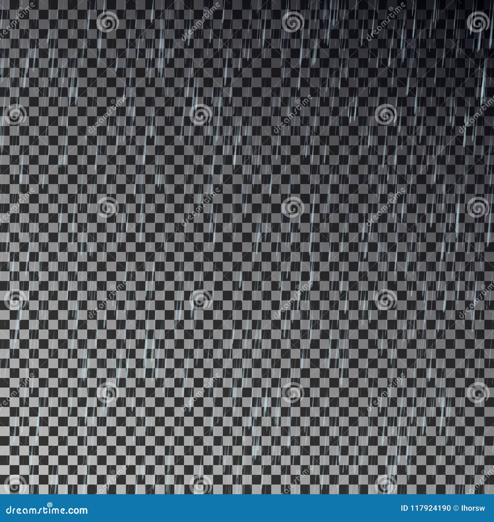 Vector Rain On Transparent Background, Realistic Effect. Natural ...