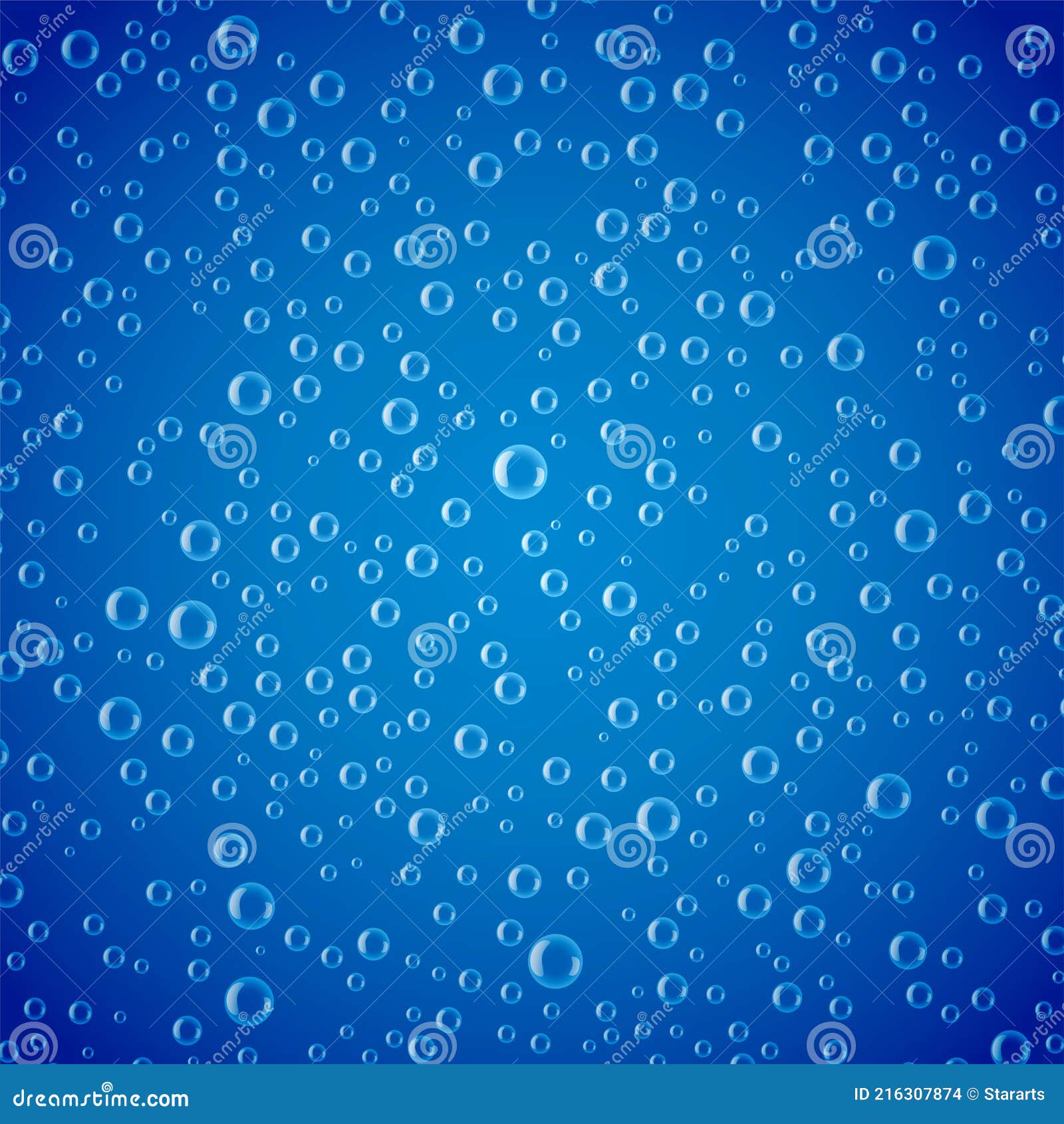 Rain Drop or Water Bubbles Blue Background Stock Vector - Illustration ...