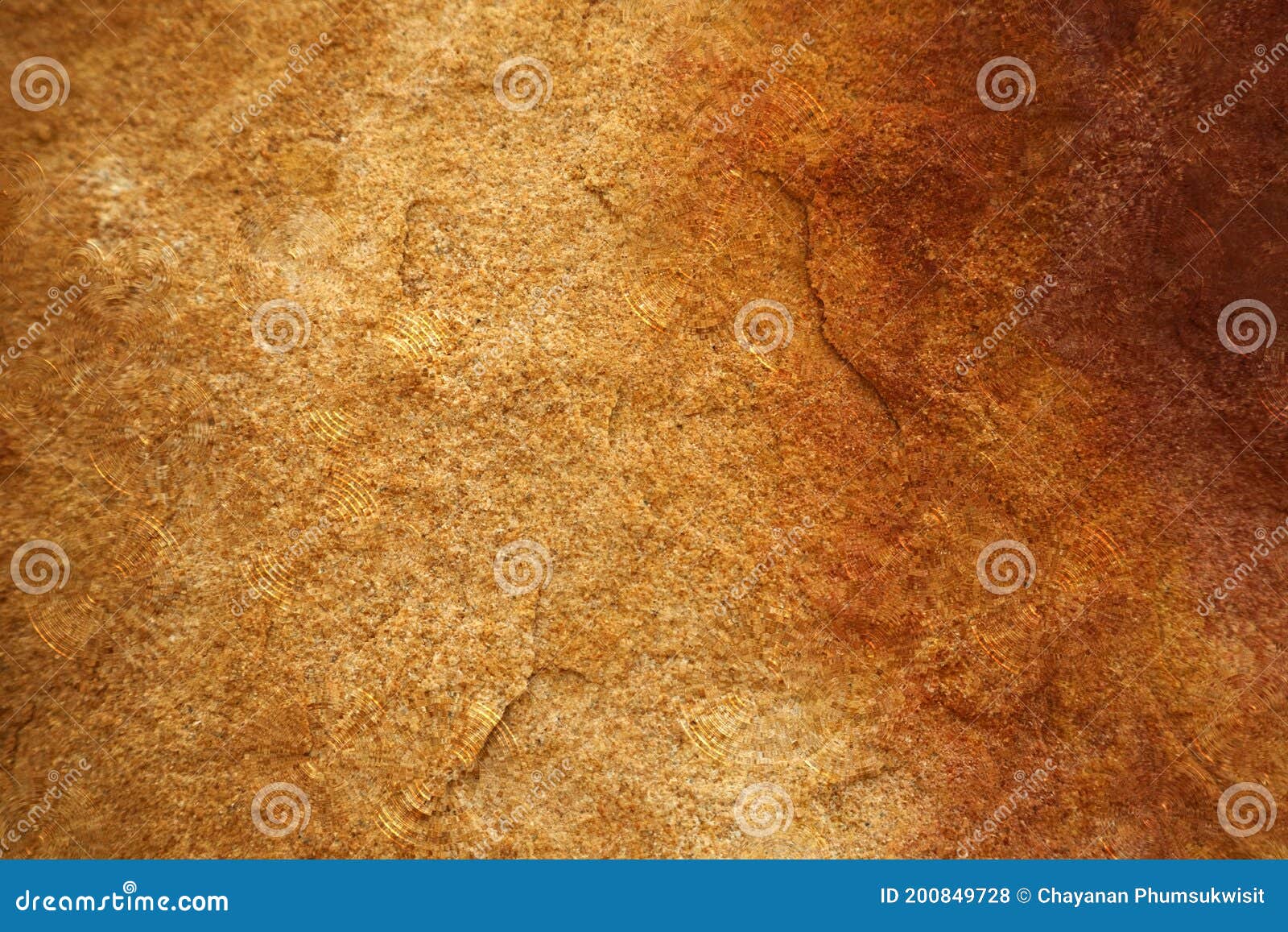 Rain Drop on the Water and Heavy Hard Granite Stone Surface of Cave for ...