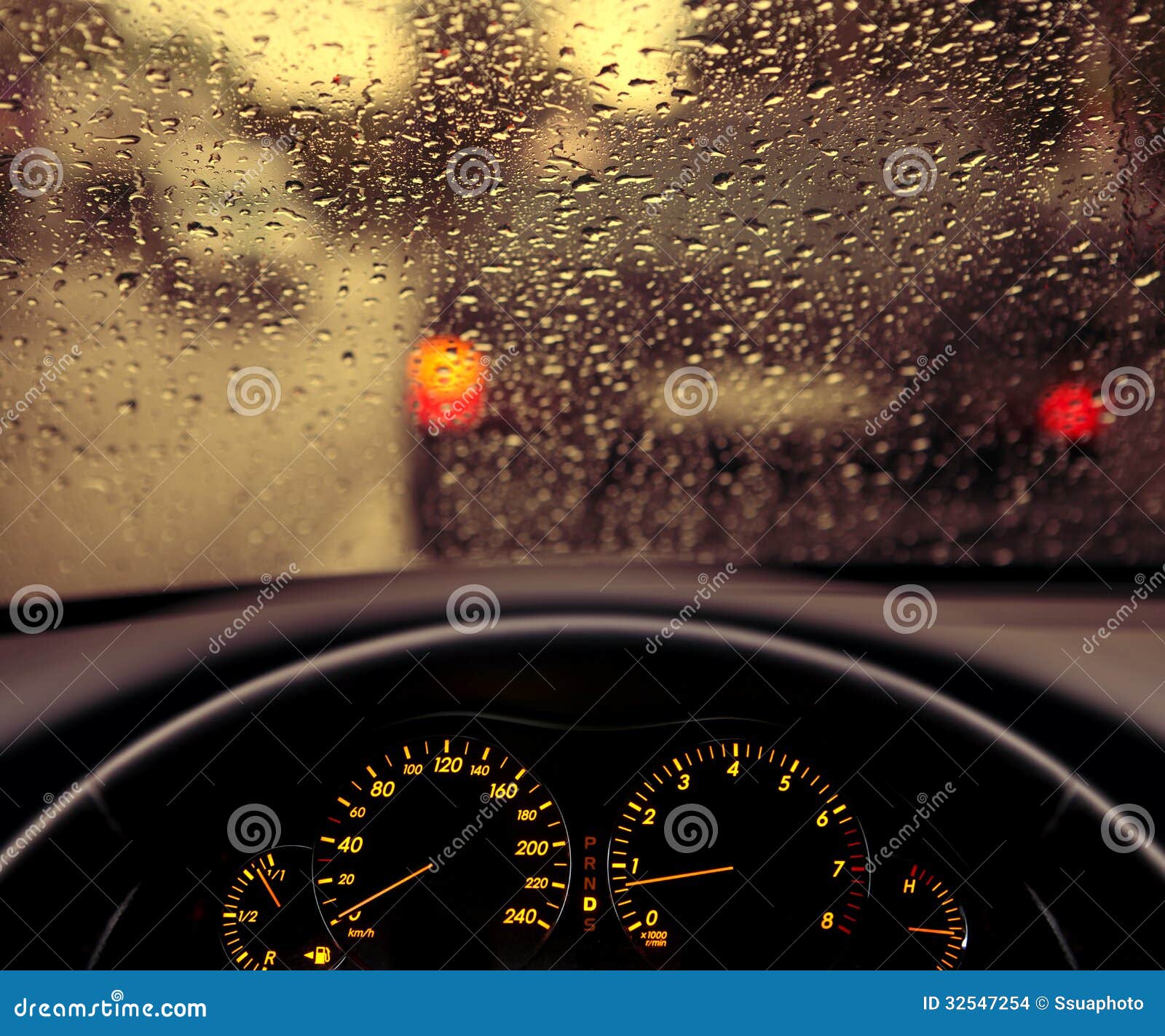 Rain Droplets on Car Windshield Stock Photo - Image of horizontal ...