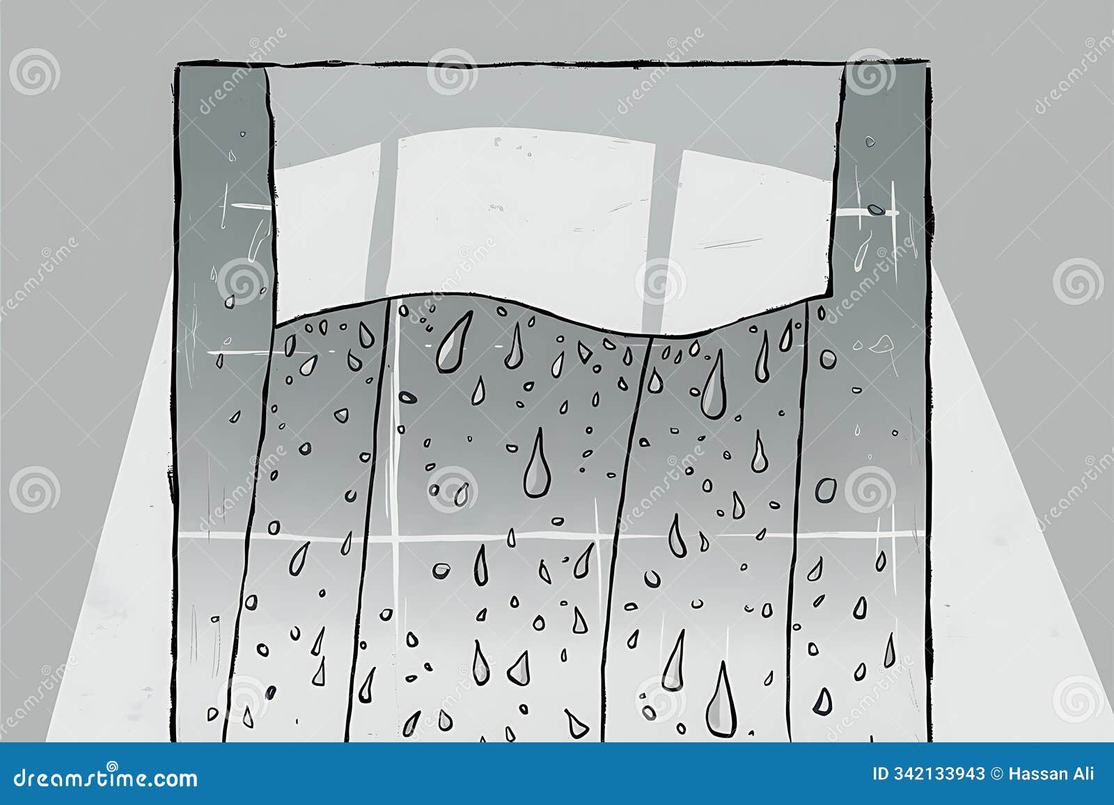 Rain Droplets Falling on Glass Window Stock Illustration - Illustration ...