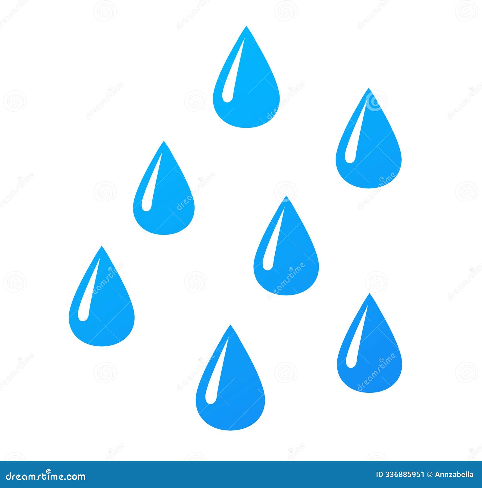 Rain Droplets Simple Vector Illustration, Water Drops Icons on White ...