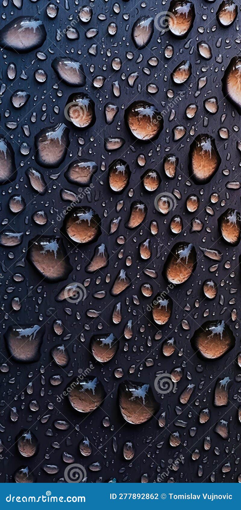 Rain Droplets on a Smooth Surface Texture. Stock Photo - Image of ...