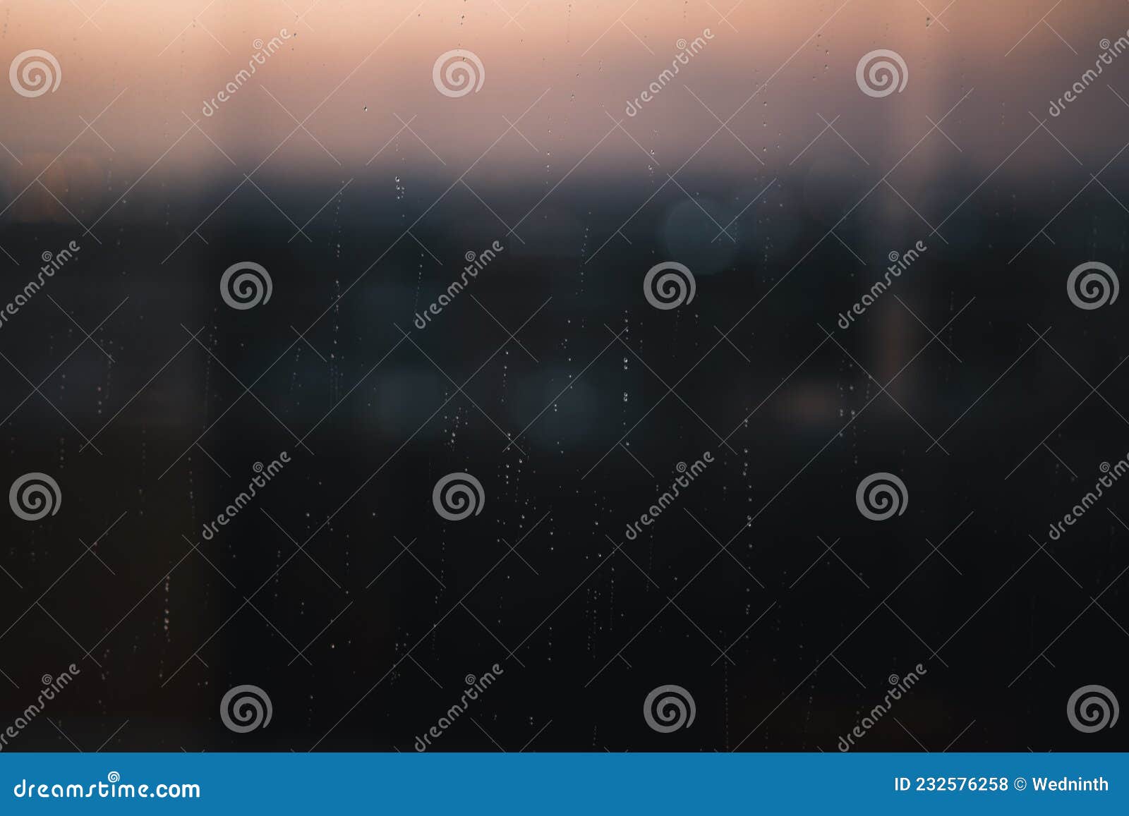 Rain Droplets on Window with Out of Focus Background Stock Photo ...