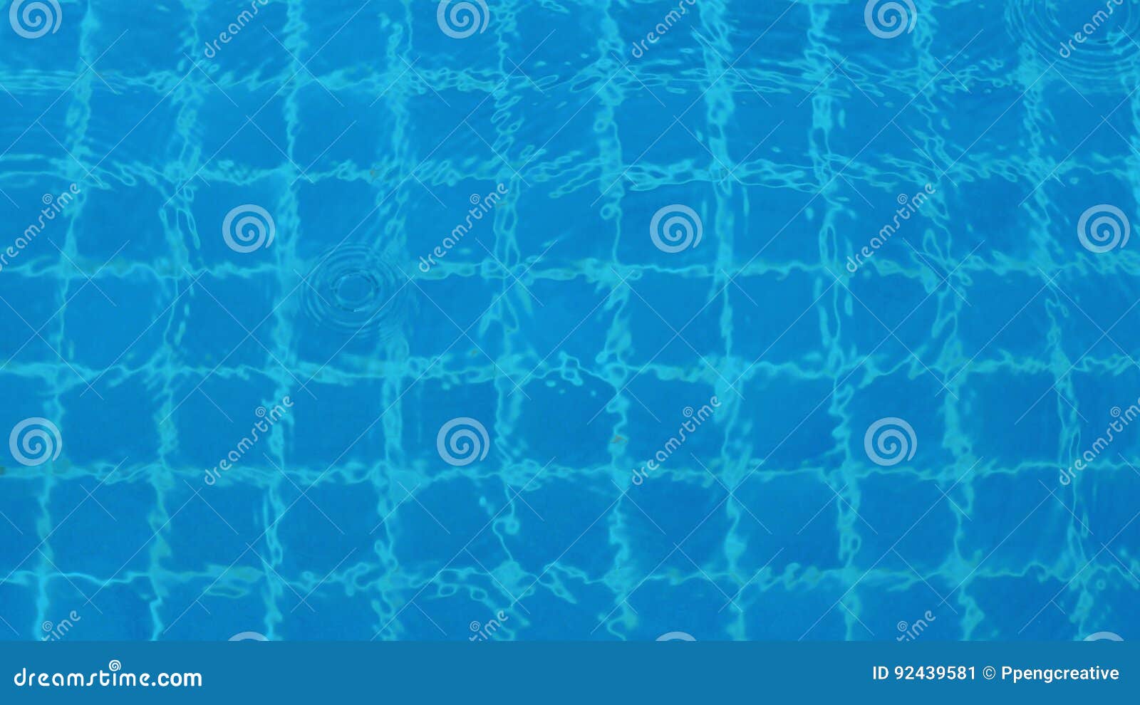 Rain Drops on Blue Water Swimming Pool Stock Image - Image of ...