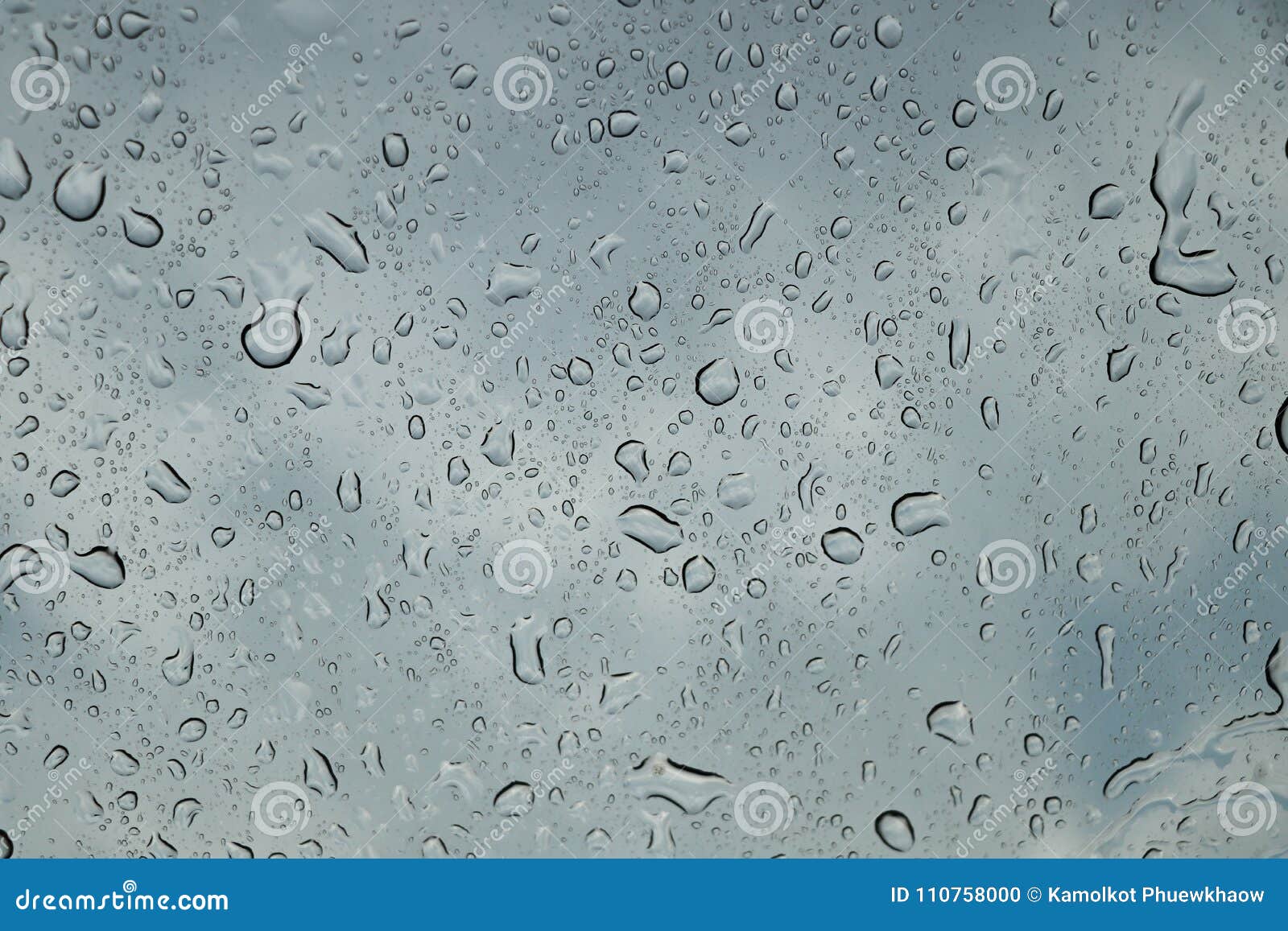 Rain Drops on Car Front Window in Rainy Day Stock Photo - Image of ...