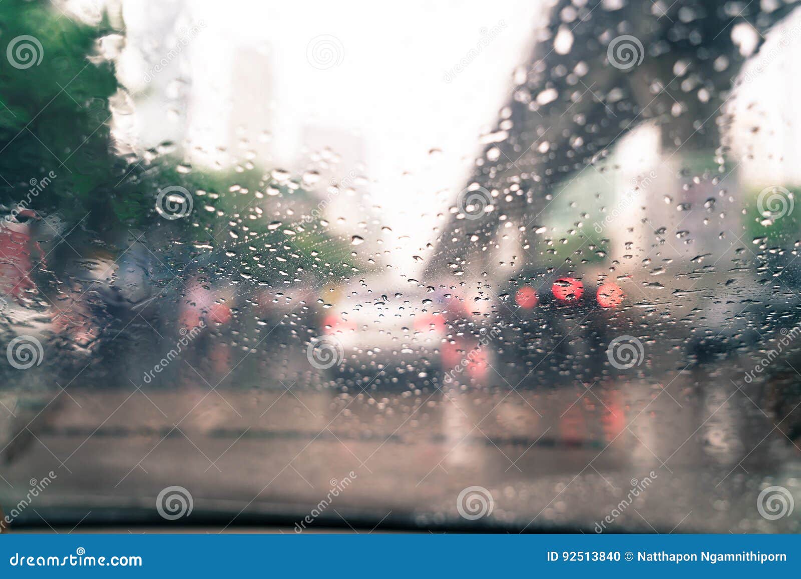 Rain drops on car glass stock photo. Image of drop, traffic - 92513840