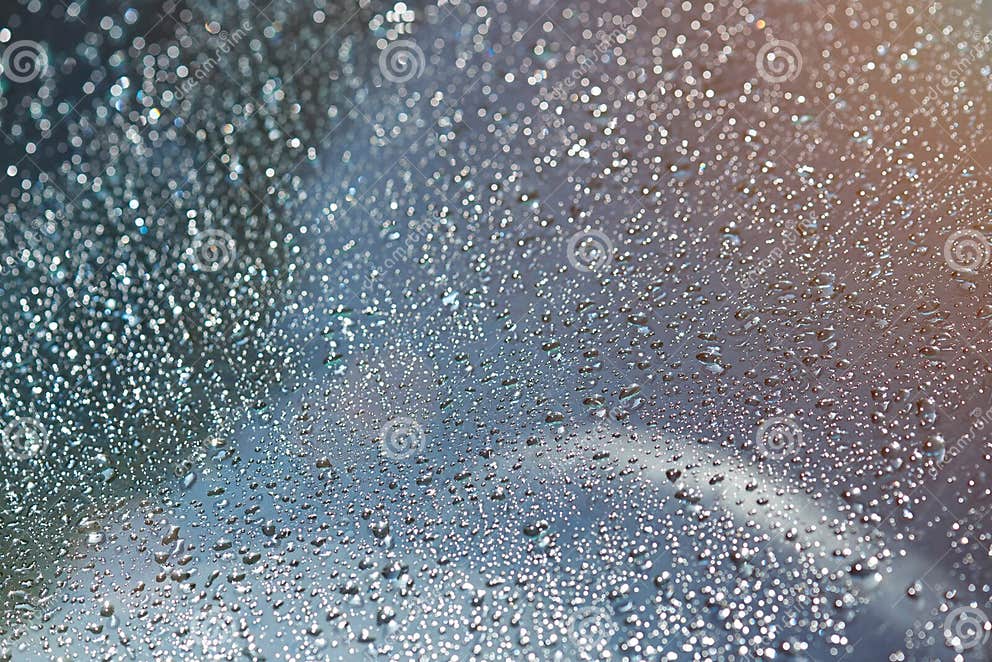Rain Drops on Car Windshield Stock Photo - Image of background, season ...