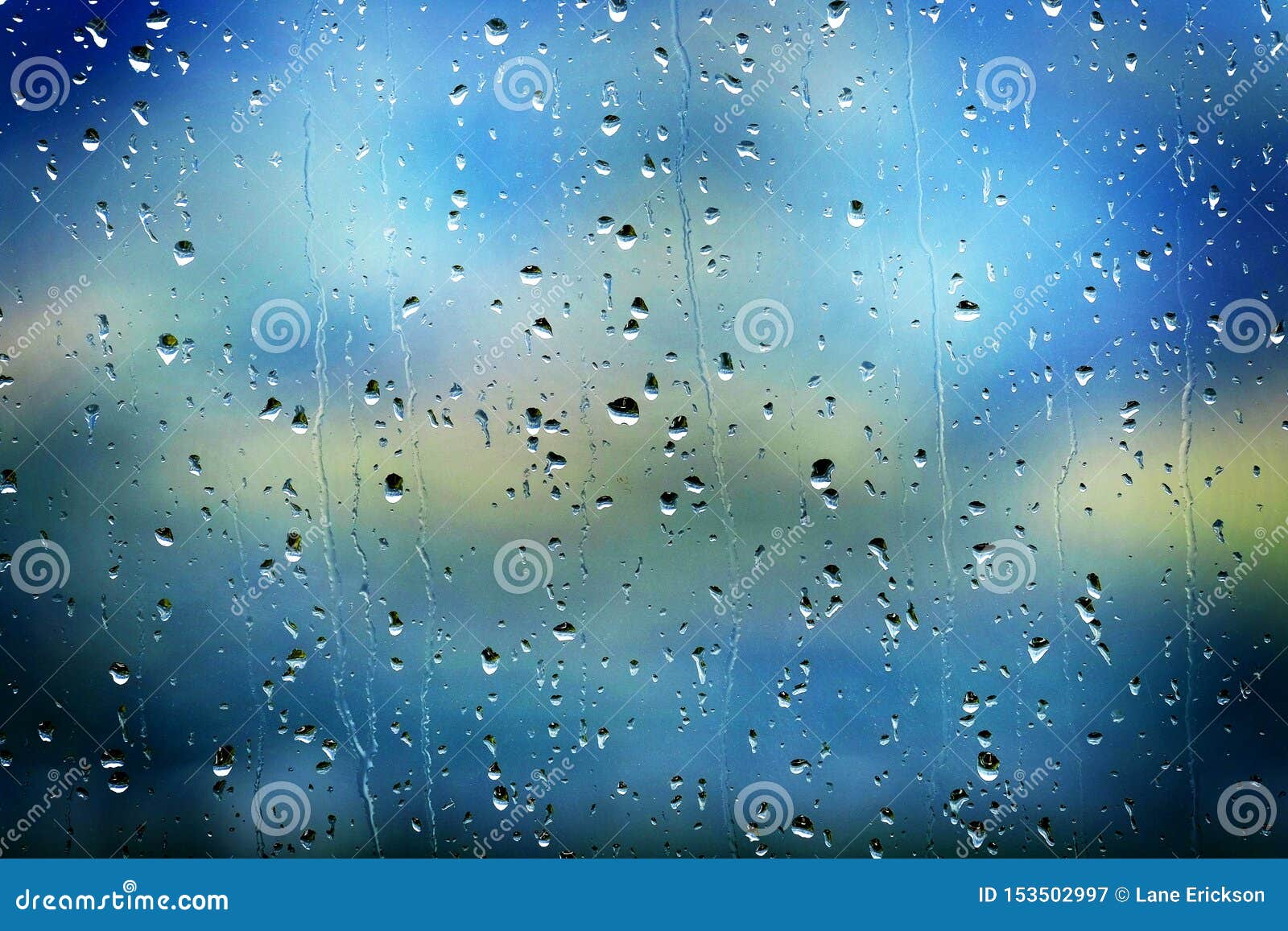 Rain Drops Drips on Window Glass Stock Image - Image of bubbles ...