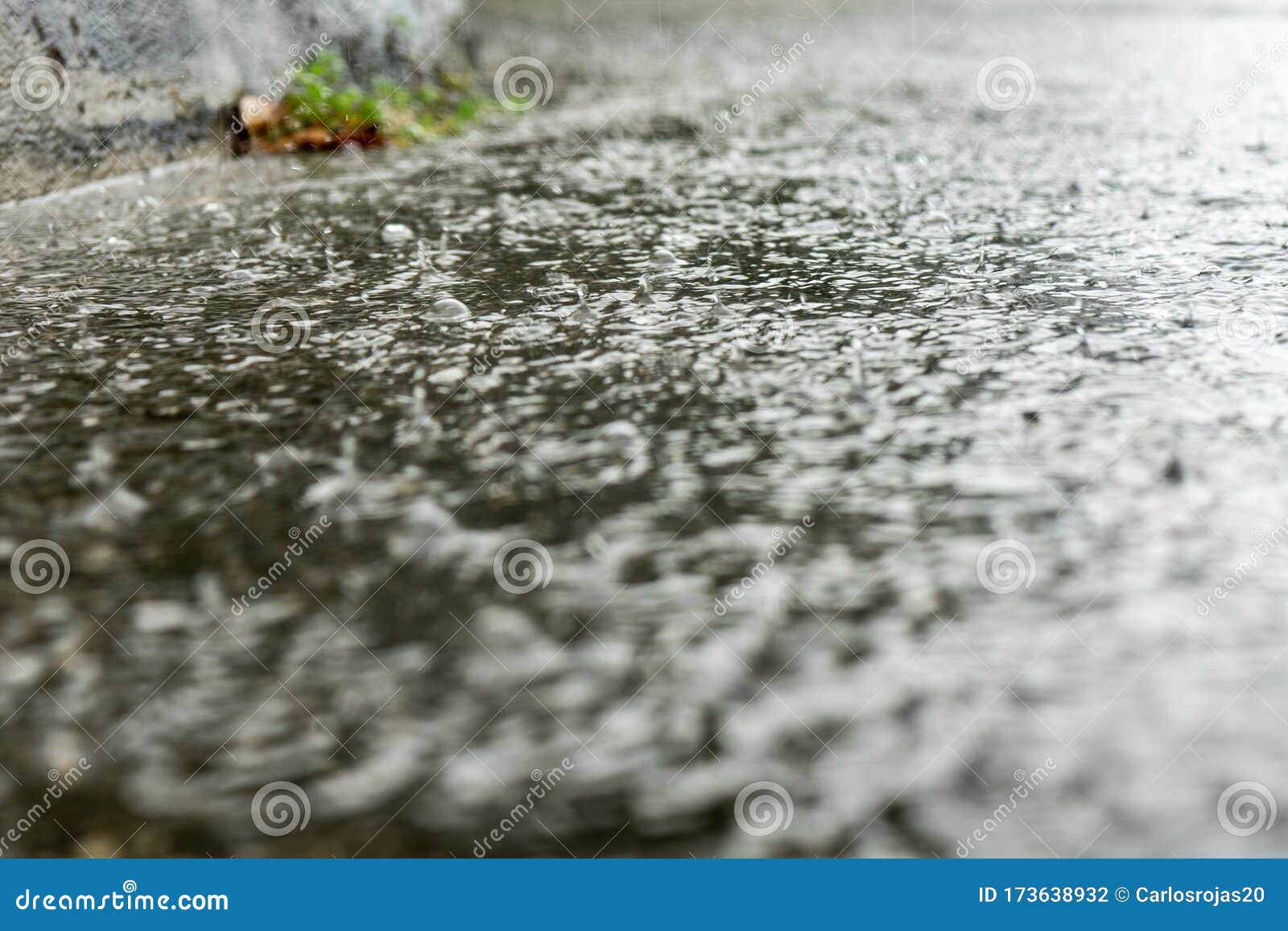 Rain Drops Falling on Street Stock Photo - Image of environment, bright ...