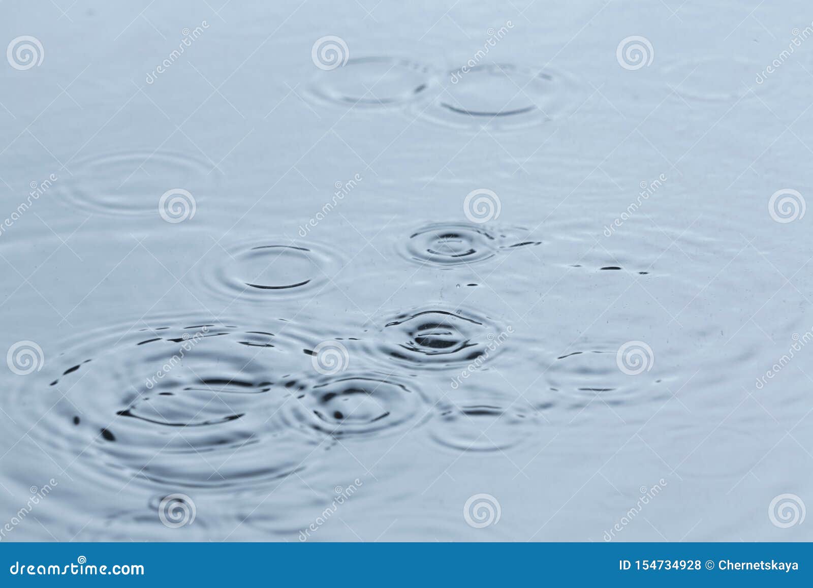 Rain Drops Falling Down into Puddle Stock Photo - Image of liquid ...