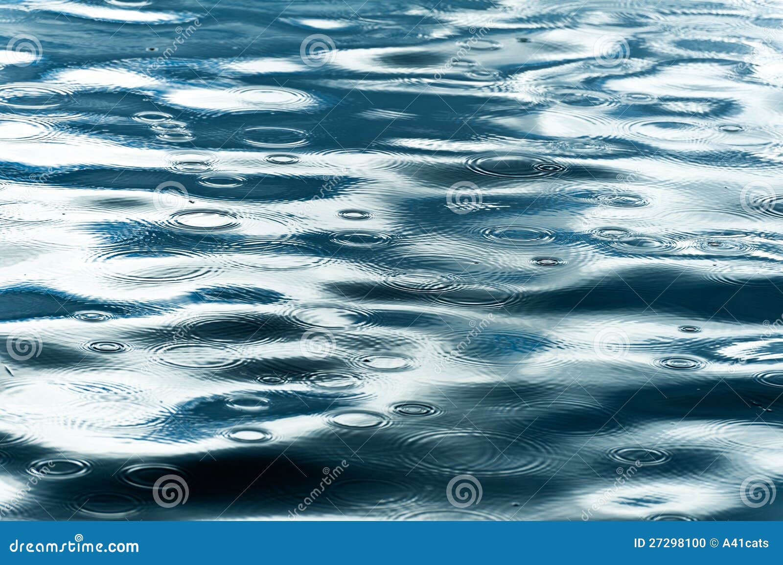 Rain Drops Falling on Lake Surface Stock Photo - Image of wave, circle ...