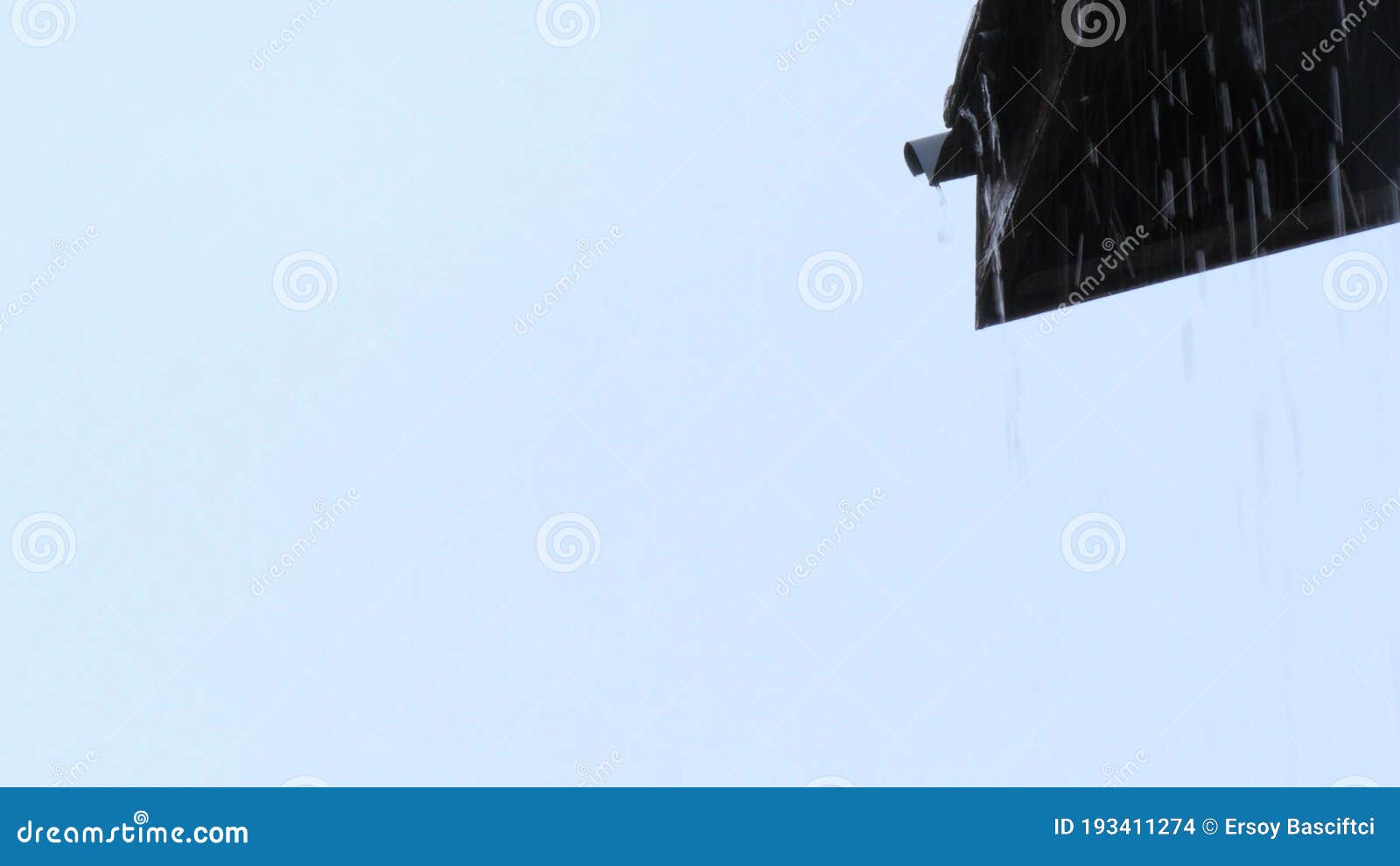 Rain Drops Falling from Roof`s Eave during Rain Stock Photo - Image of ...