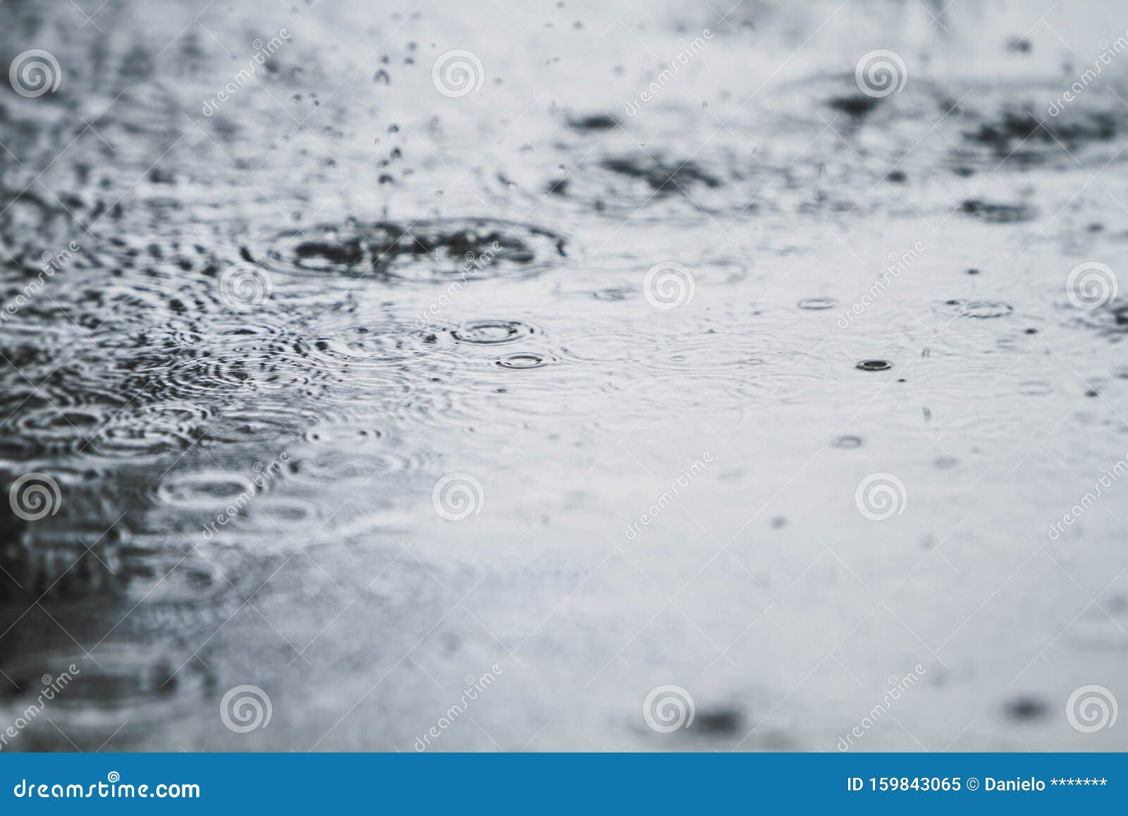 Rain Drops Falling on a Street Ground Stock Image - Image of fresh ...