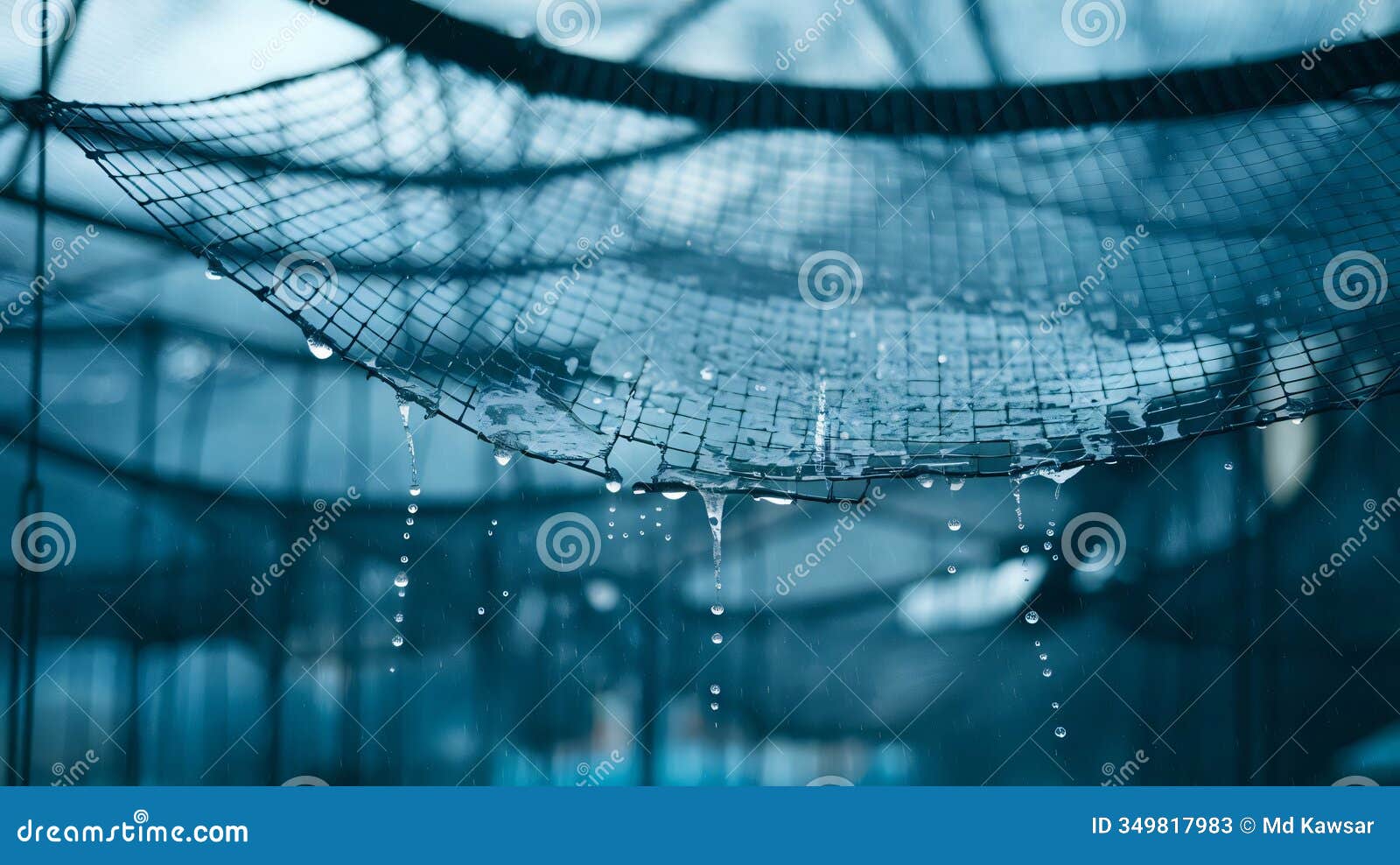 Rain Drops Falling on Wire Mesh Netting, Abstract High Quality Image ...