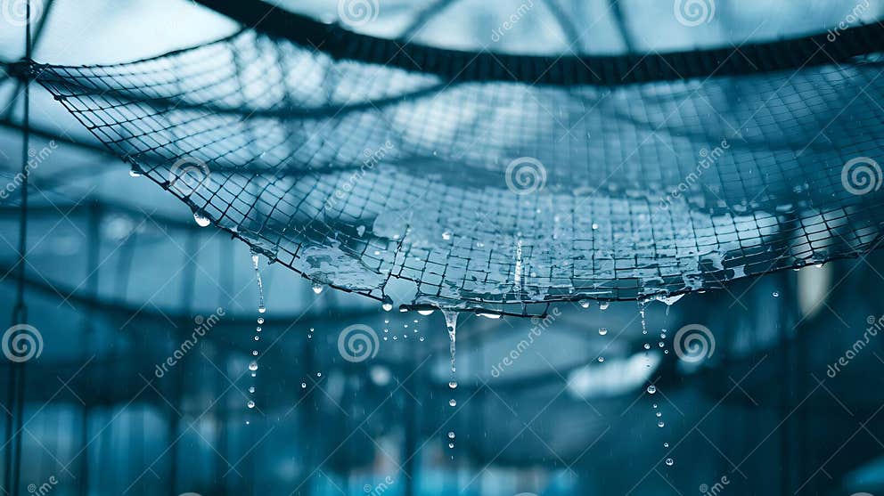 Rain Drops Falling on Wire Mesh Netting, Abstract High Quality Image ...