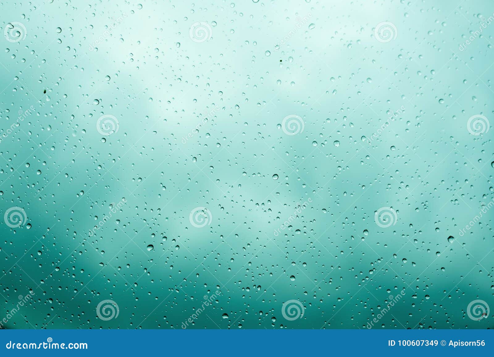 Rain Drops on Glass. Cloudy Sky Background Stock Image - Image of ...