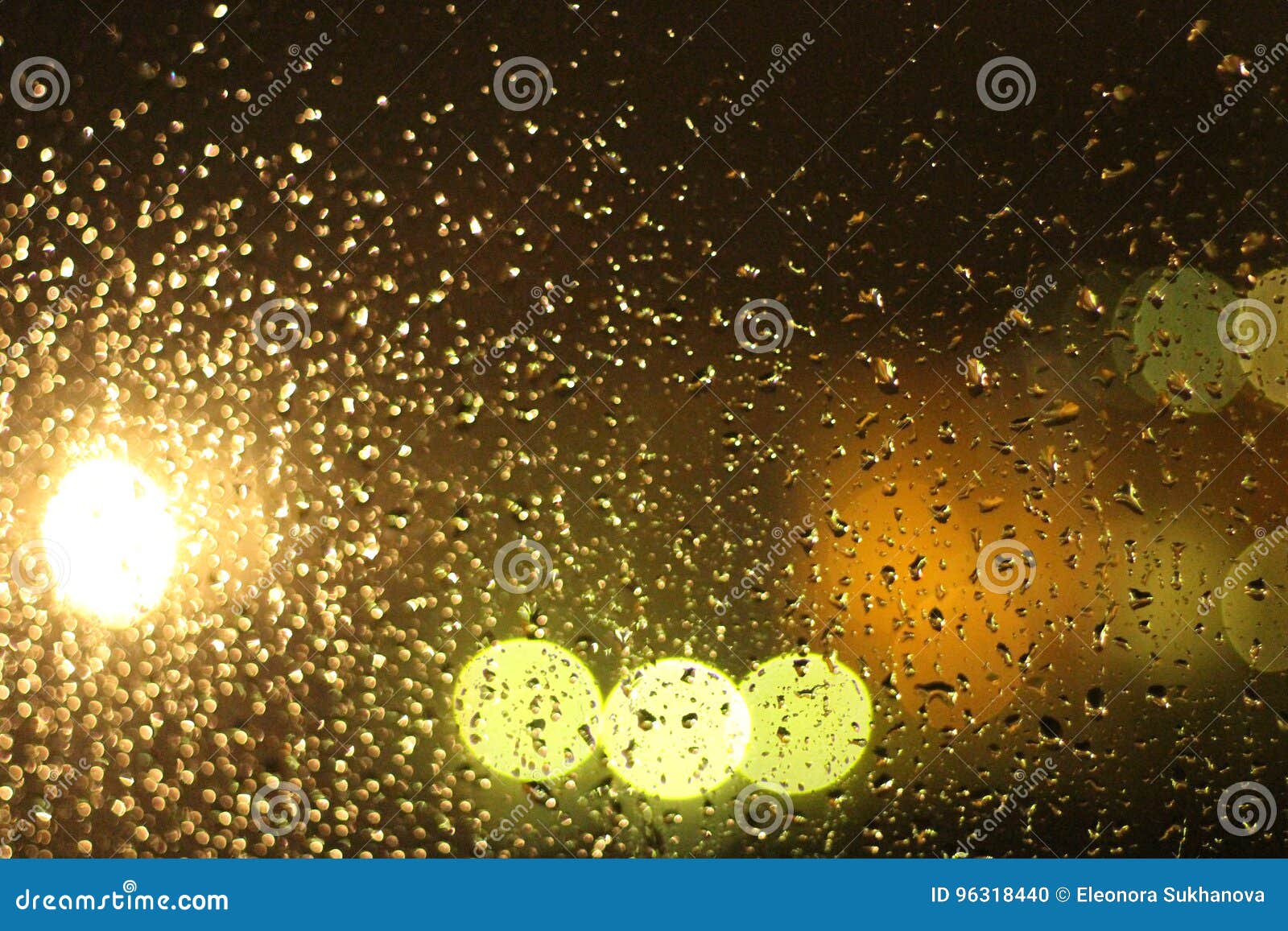 Rain Drops on Glass ,night View Stock Photo - Image of nature, light ...